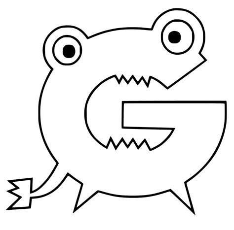 Kolorowanka Zabawna Litera G Pobierz Wydrukuj Lub Pokoloruj Online