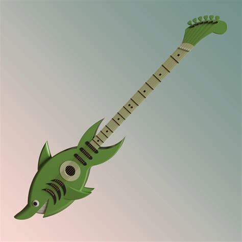 3d File One Piece Brook Soul King Guitar Shark Cosplay 3d Print Model