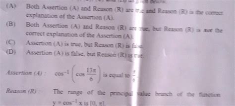 A Both Assertion A And Reason R Are The And StudyX