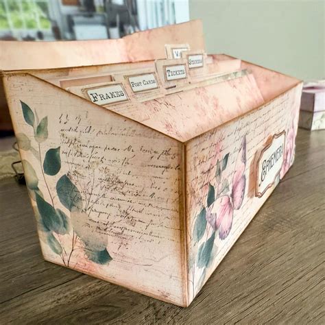 Printable Ephemera Storage Box Diy Paper Craft Template Shabby Chic Keepsake Organizer