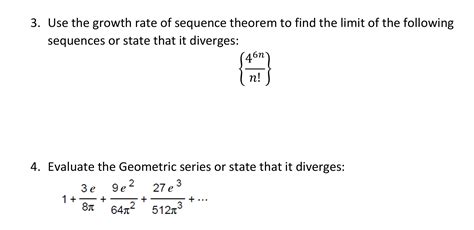 Solved 3 Use The Growth Rate Of Sequence Theorem To Find