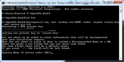 Generating A CSR On Windows Using OpenSSL Byte Byte
