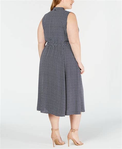 Anne Klein Plus Size Printed Drawstring Dress Macys