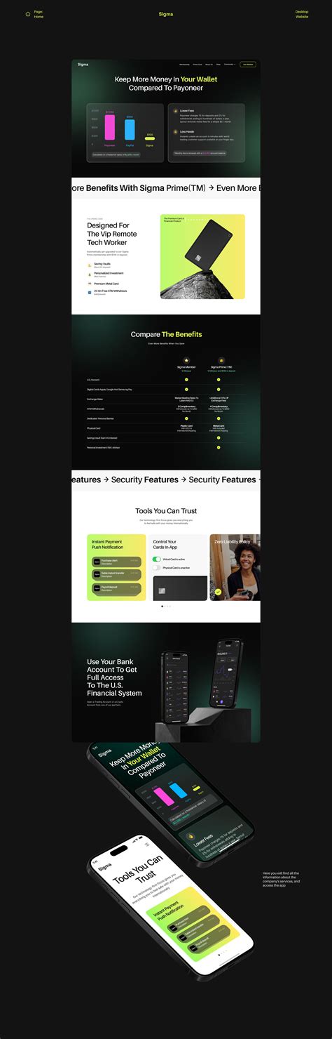 Sigma Uiux Design For Fintech Company Behance