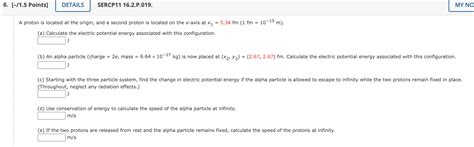 Solved A Proton Is Located At The Origin And A Second Chegg Com