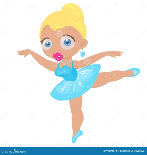 Ballerina Cartoon Girl Blonde Cartoon Stock Illustration Illustration