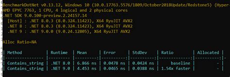 NET 9 String Contains X Performance Improvement