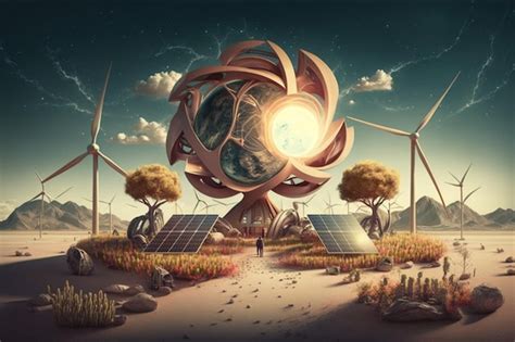 Premium AI Image Generative AI Sustainable Development And Renewable Energy Concepts