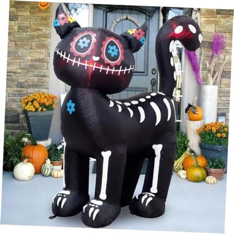 4 Feet Tall Halloween Inflatable Black Cat Led Lights Decor 4 Ft Black