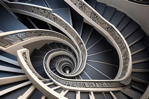 Premium Photo Geometric Shaped Staircase Pattern Twisting And Turning Stock Illustration