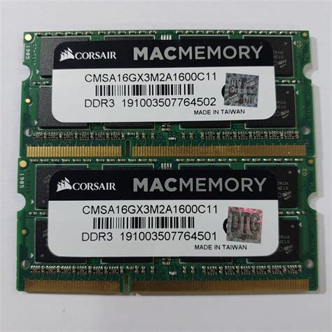 Jual Ram Memory Sodimm Ddr3l 16gb 1600 12800 Kit 8gbx2 Corsair Mac Memory Cmsa16gx3m2a1600c11