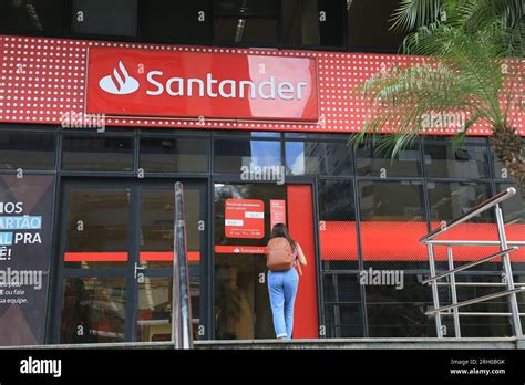 Salvador Bahia Brazil August View Of A Santander Bank Branch In The City Of