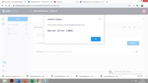 Unable To Deploy Form Server Error 500 Form Building Kobotoolbox Community Forum