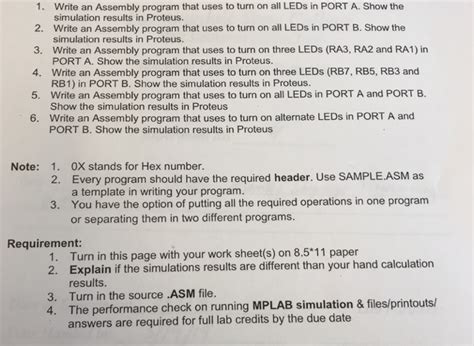 1 Write An Assembly Program That Uses To Turn On All