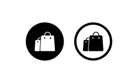 쇼핑백 아이콘 세트 응용 프로그램 웹 응용 프로그램에 대한 버튼 에코 페이퍼 백 핸드백 아이콘 벡터 그림입니다 Eps10 쇼핑