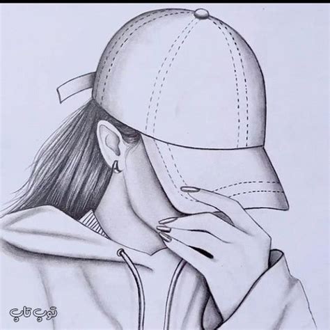 عکس نقاشی دخترانه ساده با مداد سیاه ️ فانتزی و شیک تــــــــوپ تـــــــــاپ