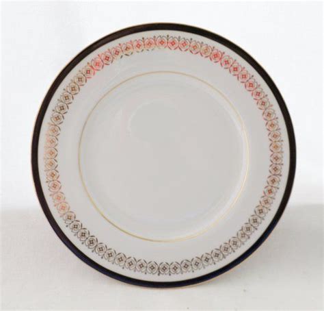 Vintage Sone China Kent Pattern 2456 Japan Bread And Butter Plate Black Gold Serving