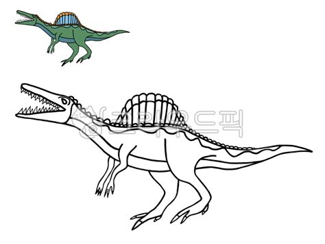 공룡 공룡일러스트 스피노사우루스 스피노사우루스일러스트 스피노사우루스색칠공부 사진이미지일러스트캘리그라피 Jhsarah작가