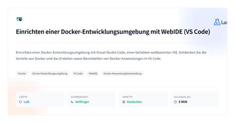 Docker Entwicklungsumgebung Mit Webide Vs Code Einrichten Labex Docker Entwicklungsumgebung Mit Webide Vs Code Einrichten Labex
