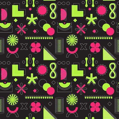 Premium Vector Bright Pink And Green Neon Acidic Seamless Pattern