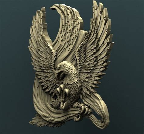 American Eagle 3d Stl Model For Cnc 3d Print Model 3d Model 3d