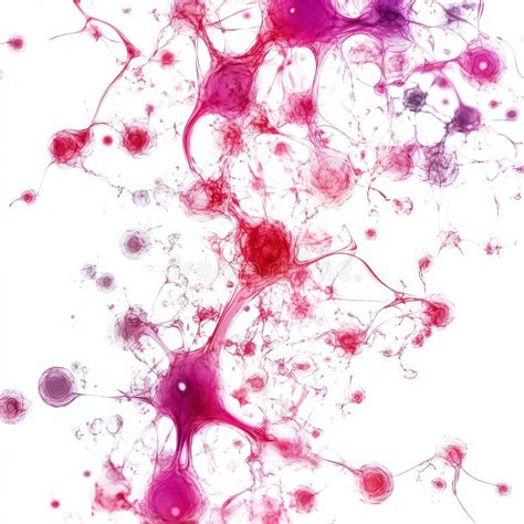 Vibrant Neural Cells On White Stock Image Image Of Pink Biology 372459261