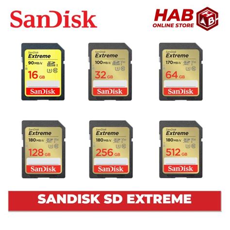 Sandisk Extreme Sd Card Sdxc Uhs I Speed Up To Mb S Gb Gb Gb Lazada Ph