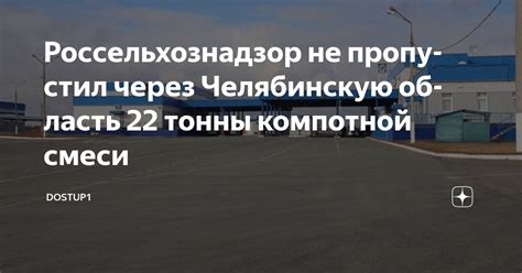 Россельхознадзор не пропустил через Челябинскую область 22 тонны компотной смеси Dostup1 Дзен