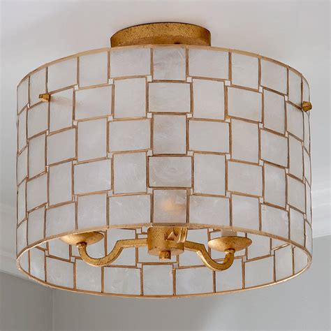 Captiva Shaken Shell Semi Flush Ceiling Light Brightelio