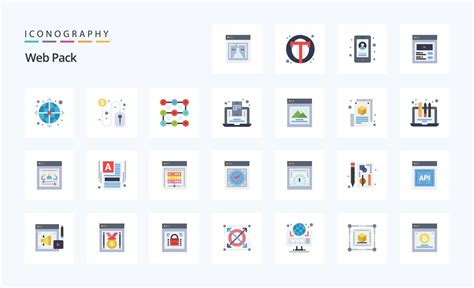 25 Web Pack Flat Color Icon Pack 17243549 Vector Art At Vecteezy