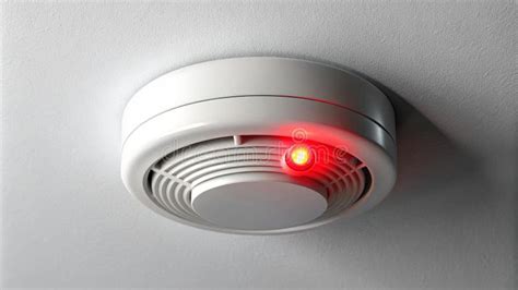 Sleek And Modern Smoke Detector With Red Led Indicator Generative Ai Stock Illustration