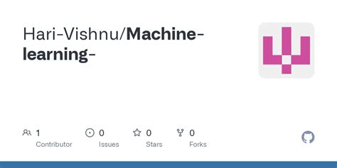 Github Hari Vishnumachine Learning