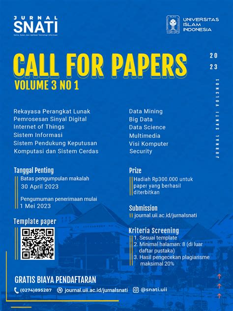 Jurnal Snati Volume 3 No1 2023 Call For Papers Jurusan Informatika