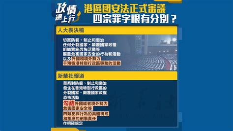 【政情網上行】港區國安法正式審議 四宗罪字眼有分別？ Now 新聞