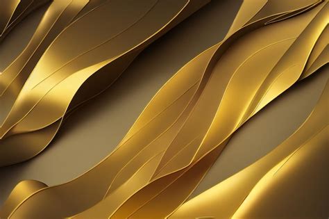 Premium Photo Gold Background Abstract Wavy D Render