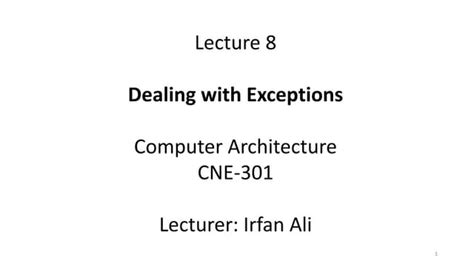 Dealing With Exceptions Computer Architecture Part 2 Pptx Operating