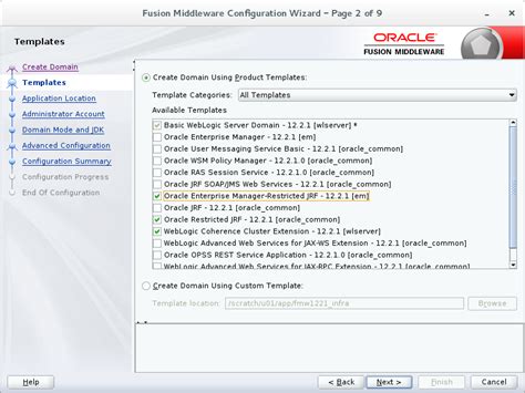 Oracle WebLogic Server Creating A Restricted JRF Domain