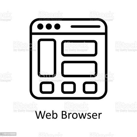 웹 브라우저 벡터 개요 아이콘 디자인 그림입니다 흰색 배경에 사용자 인터페이스 기호 Eps 10 파일 0명에 대한 스톡 벡터 아트 및 기타 이미지 Istock
