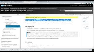 Reset System User Password In Sap Hana Sap Hana Tutor Doovi
