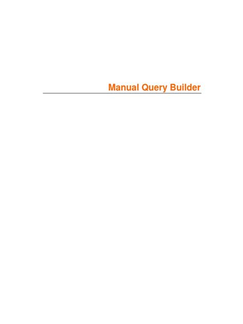 Manual Query Builder Pdf Tabla Base De Datos Bases De Datos