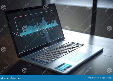 Business Laptop Analyzes Data And Analytics For Marketing Strategy