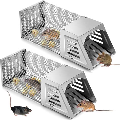 Amazon.com : Qualirey 2 Pack Humane Rat Trap 11 Inches Combined Automatic Continuous Cage ...