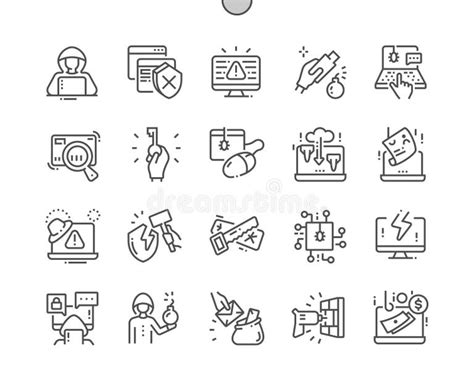 Hacker Line Icons Stock Illustrations 3246 Hacker Line Icons Stock