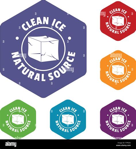 Ice Cube Icons Vector Hexahedron Stock Vector Image Art Alamy
