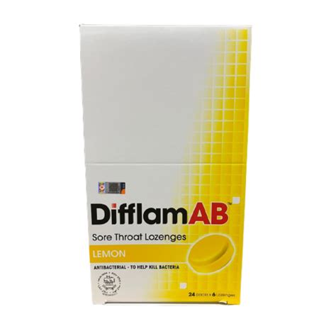 INOVA DIFFLAM AB SORE THROAT LOZENGES 24PCKS X 6 S LEMON Sabahcarepharma
