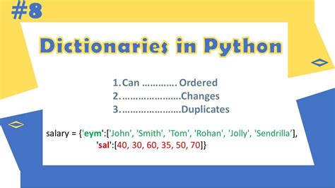 python tutorial 8 dictionaries in python python for beginners learnerea youtube