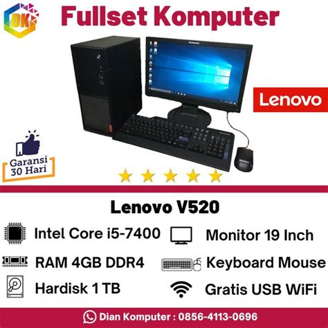 Jual Satu Set Komputer Lenovo Core I5 Gen 7 RAM 4GB DDR4 Hardisk 1TB Garansi 30 Hari Di Lapak