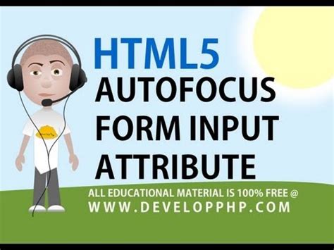 HTML Tutorial Autofocus Form Field Input Attribute Example YouTube