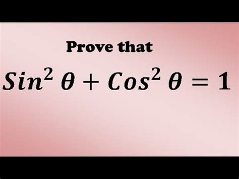Prove That Sin Square Theta Cos Square Theta Class Trigonometry YouTube