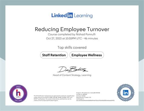 nishad ponnulli on linkedin certificate of completion